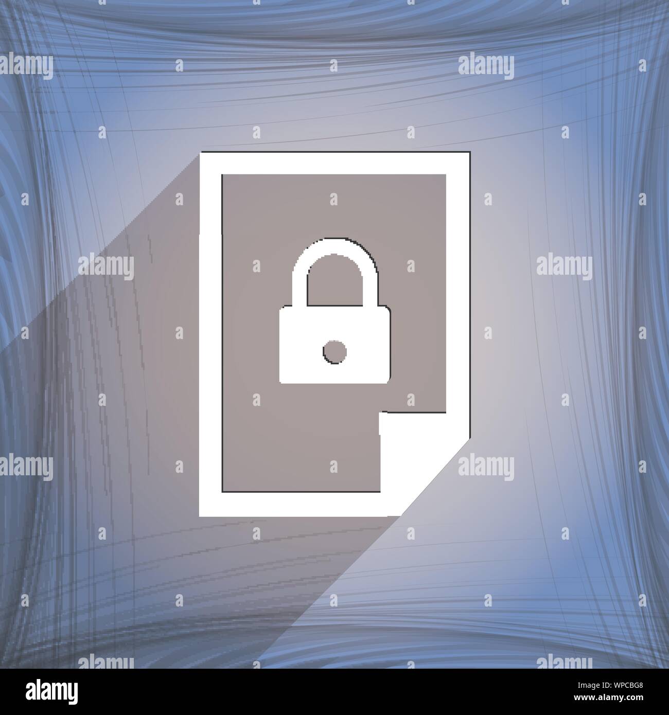 file locked icon symbol Flat modern web design with long shadow and ...