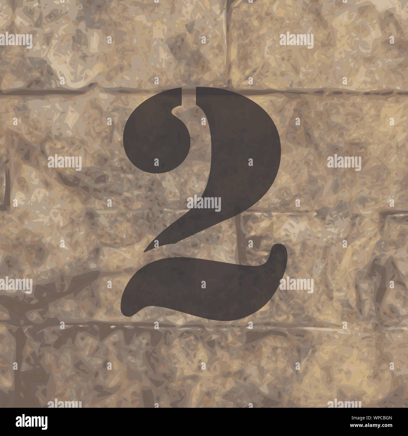 number two icon symbol Flat modern web design with long shadow and ...