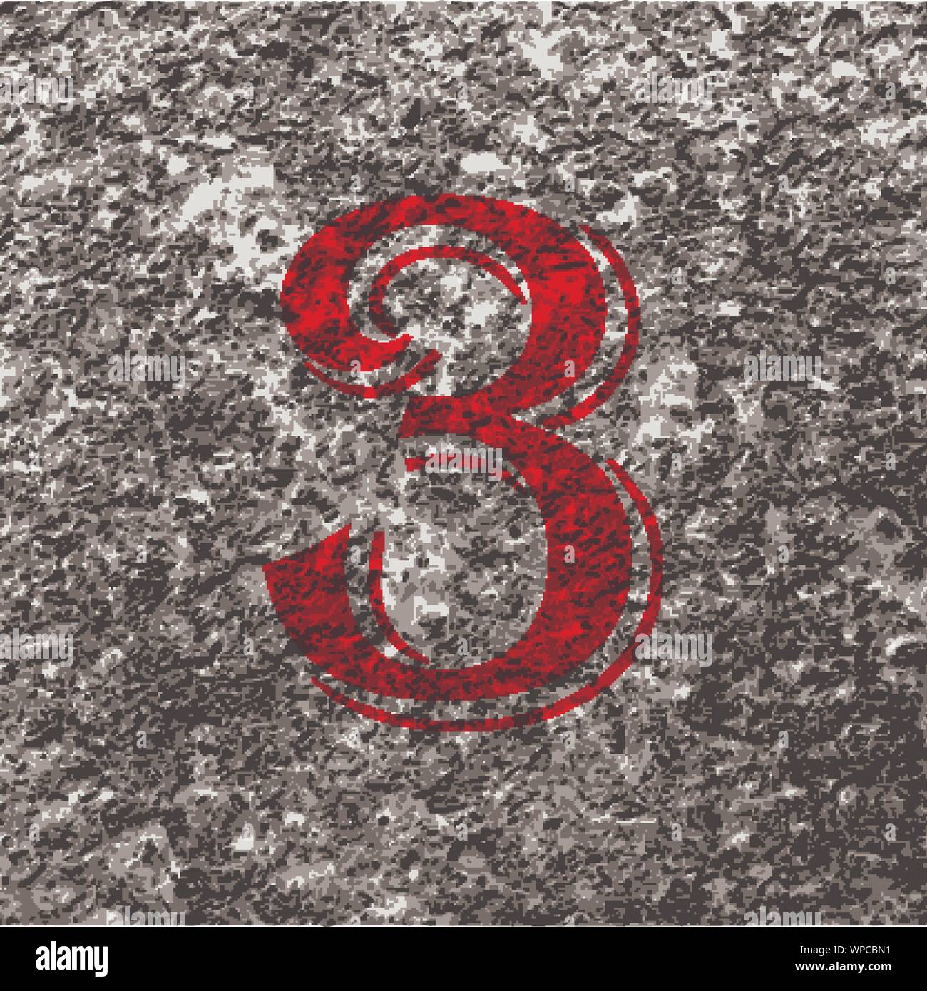 number three icon symbol Flat modern web design with long shadow and ...