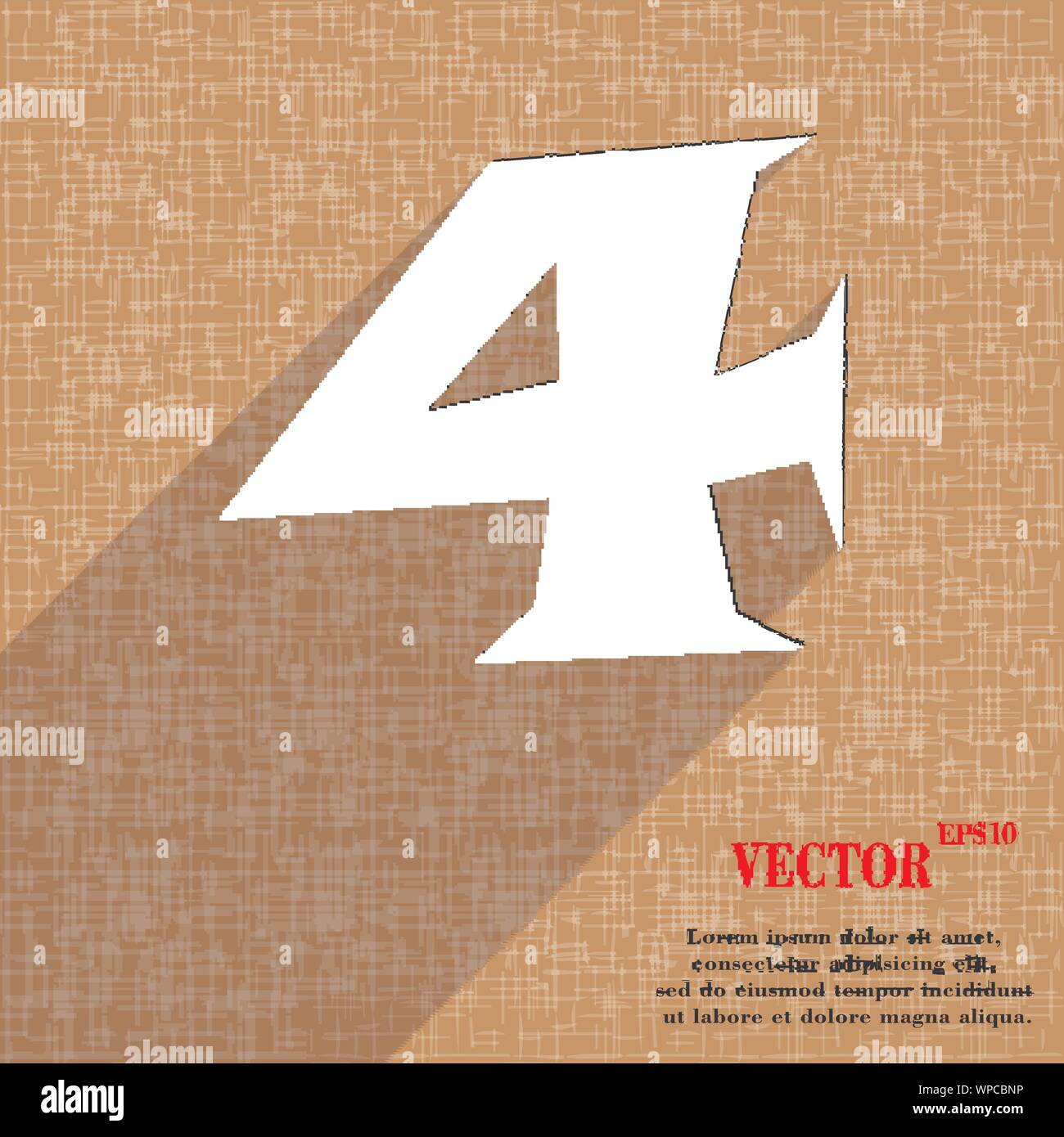 number four icon symbol Flat modern web design with long shadow and ...