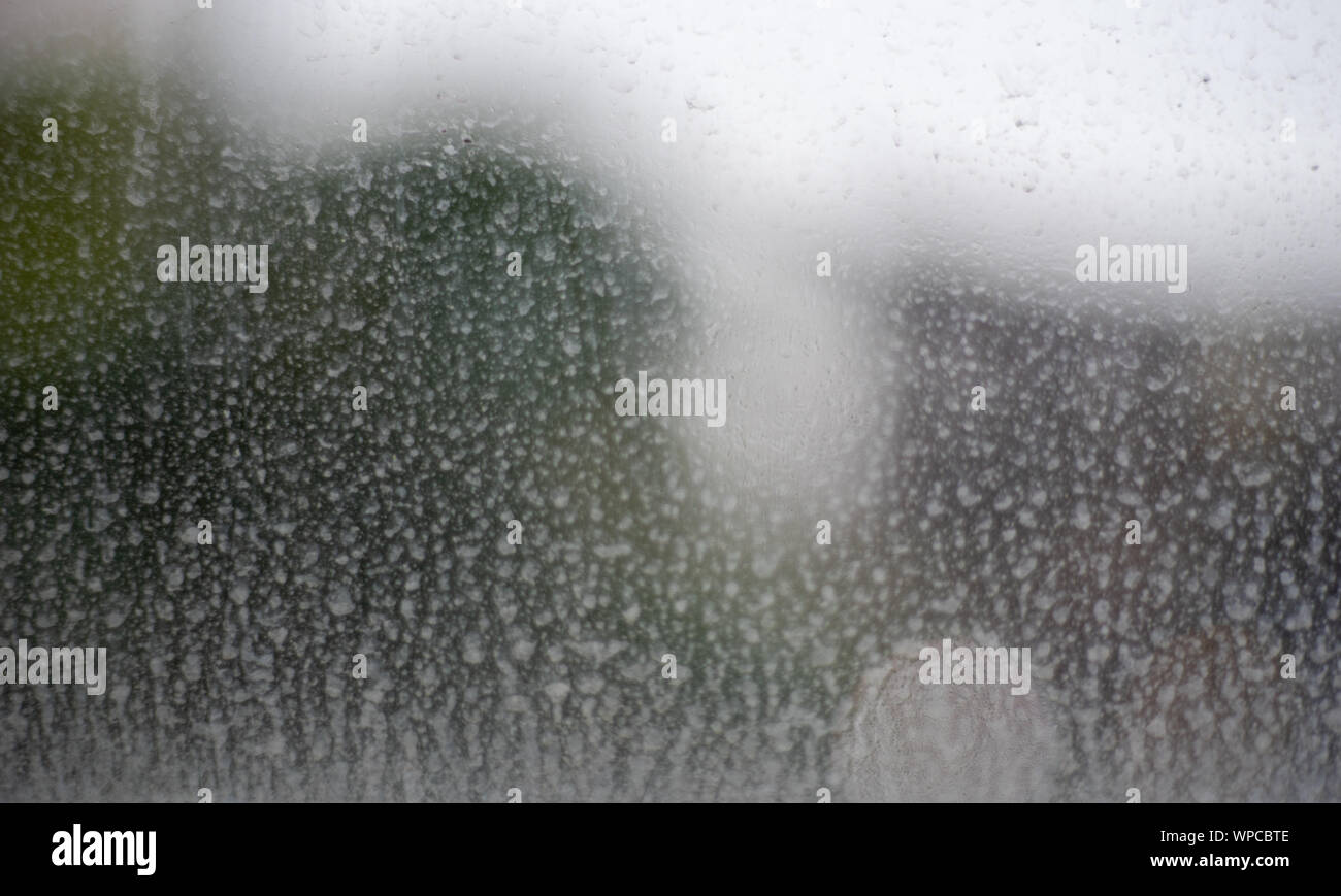 windows glass with with dust mix with rain Stock Photo - Alamy