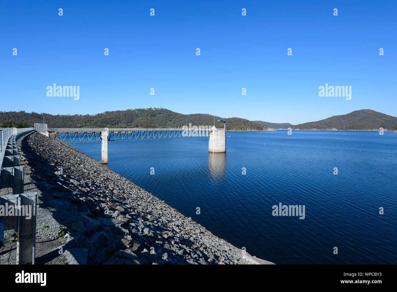 View of the lake created by the Hinze Dam on the Nerang River ...