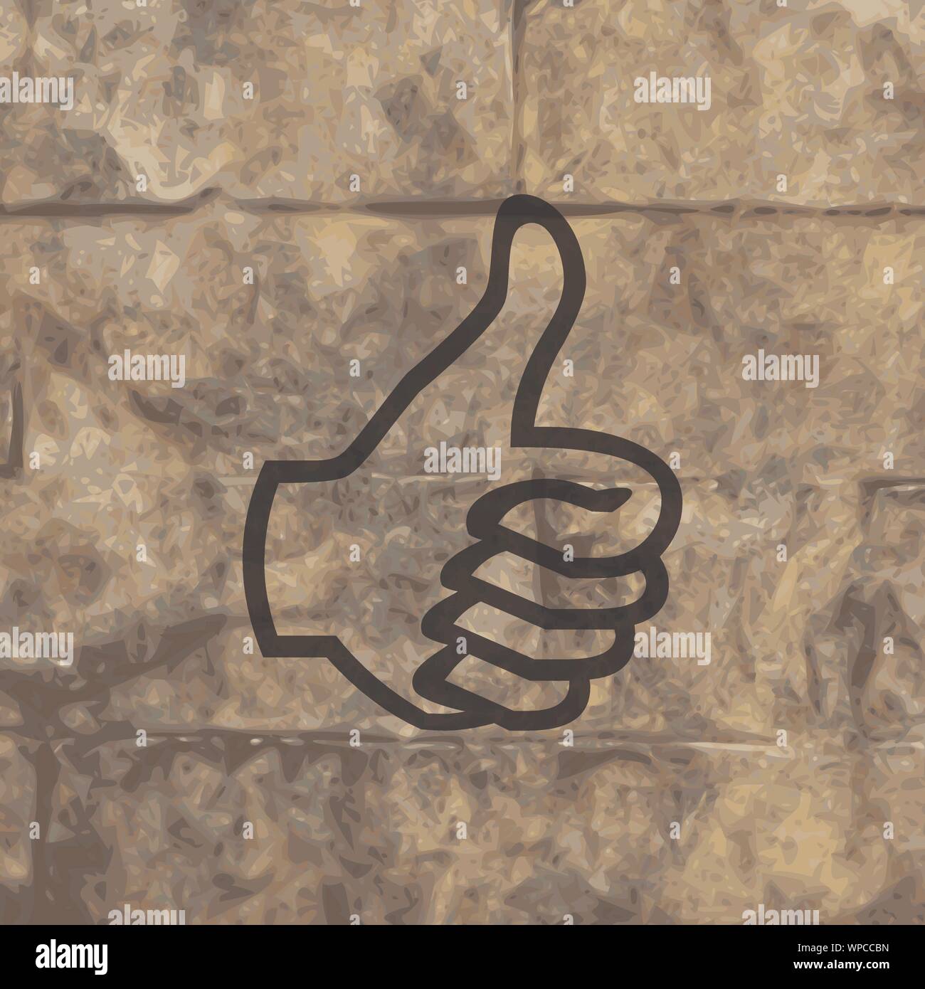Thumb up icon symbol Flat modern web design with long shadow and space ...