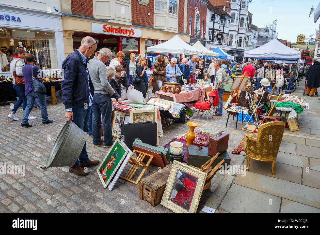 Bric-a-brac stall and general stalls at Guildford Antique & Brocante ...