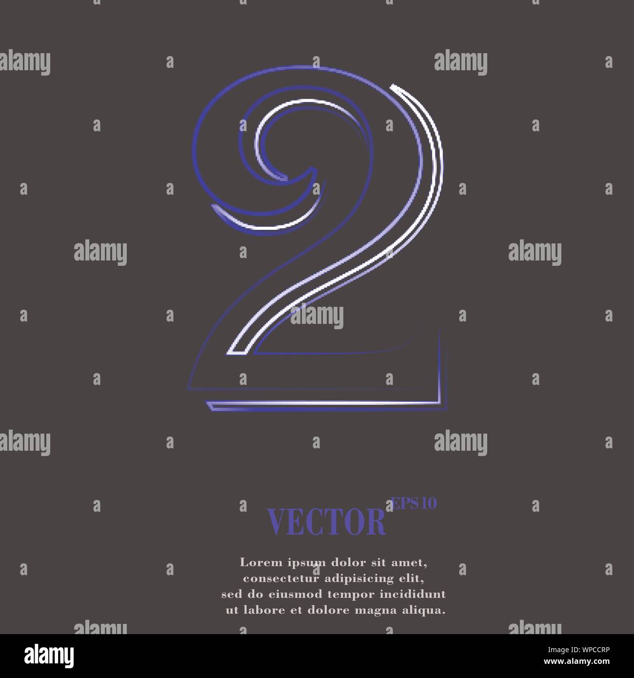 number two icon symbol Flat modern web design with long shadow and ...