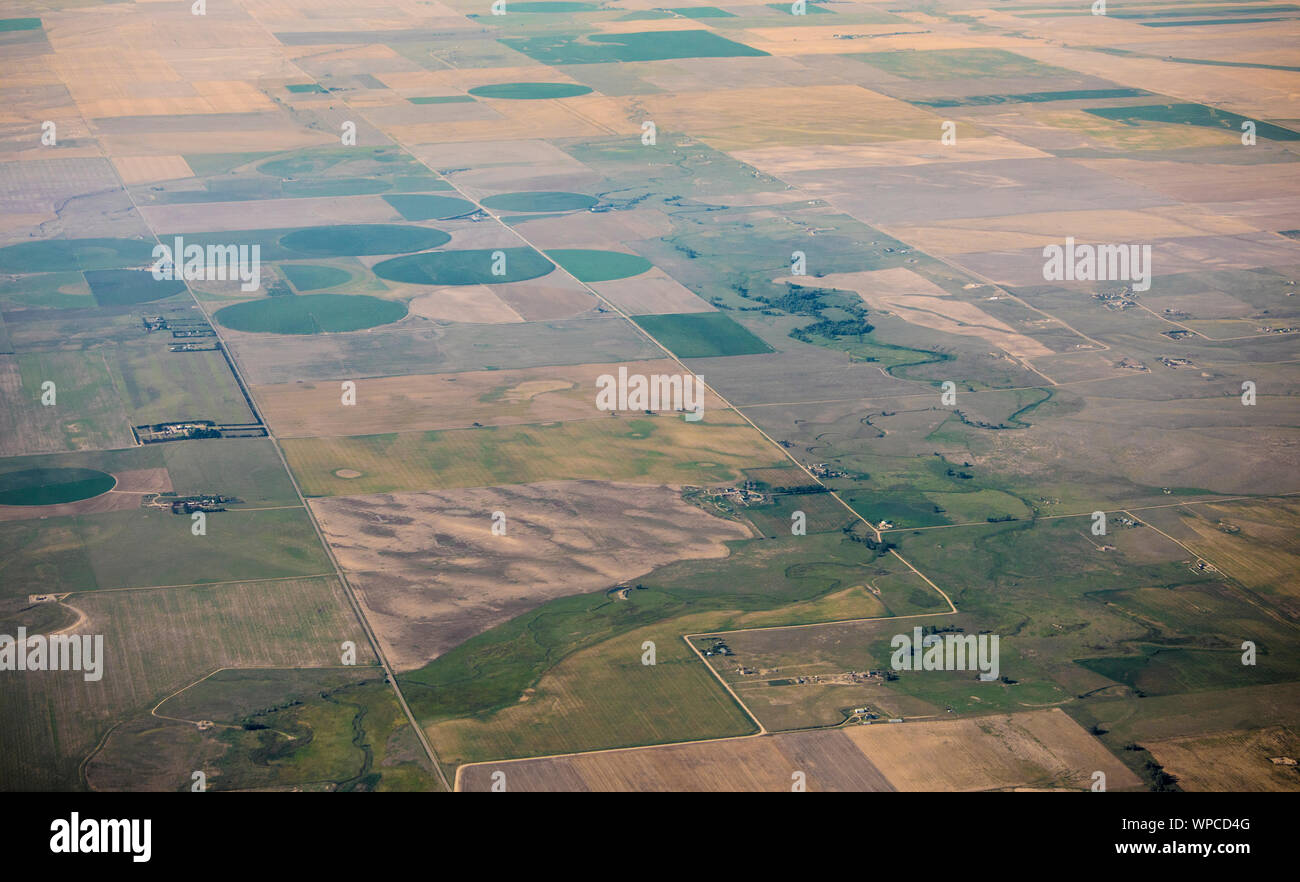 Aerial circular irrigation field hi-res stock photography and images ...