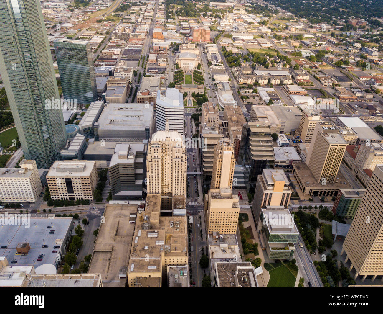 High angle aerial view of downtown Oklahoma City, USA Stock Photo - Alamy