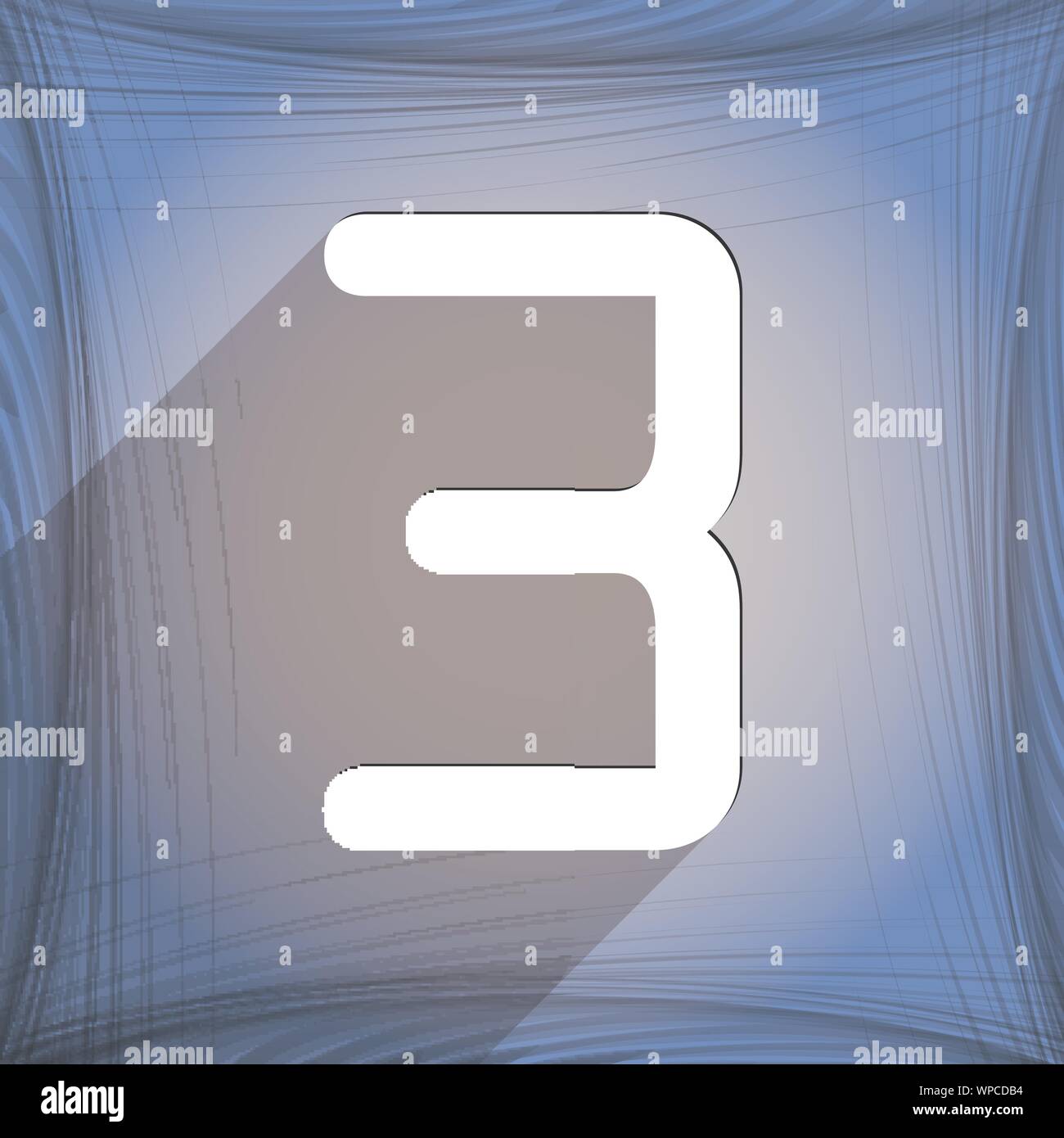 number three icon symbol Flat modern web design with long shadow and ...