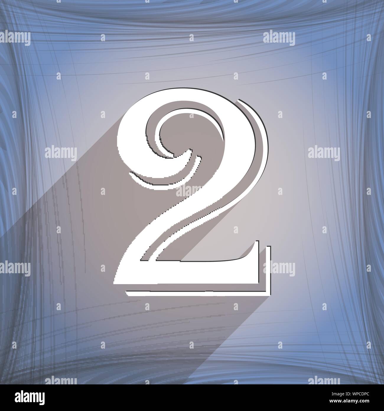 number two icon symbol Flat modern web design with long shadow and ...