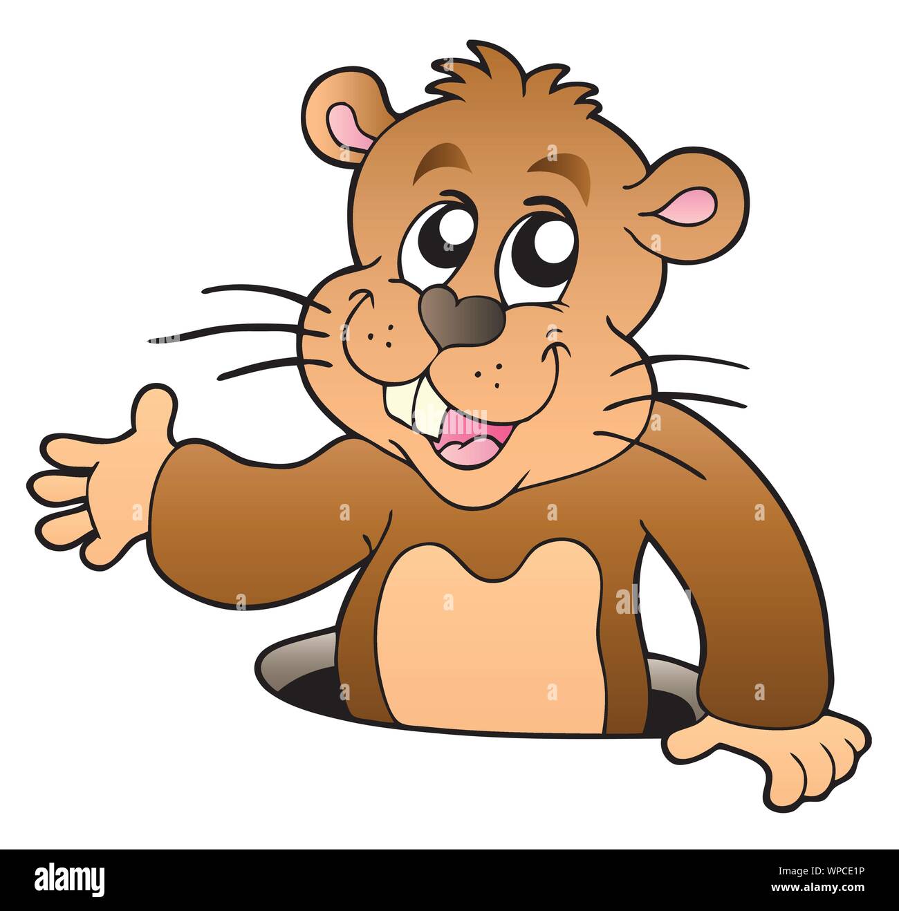 Cartoon groundhog lurking from hole Stock Vector Image & Art - Alamy