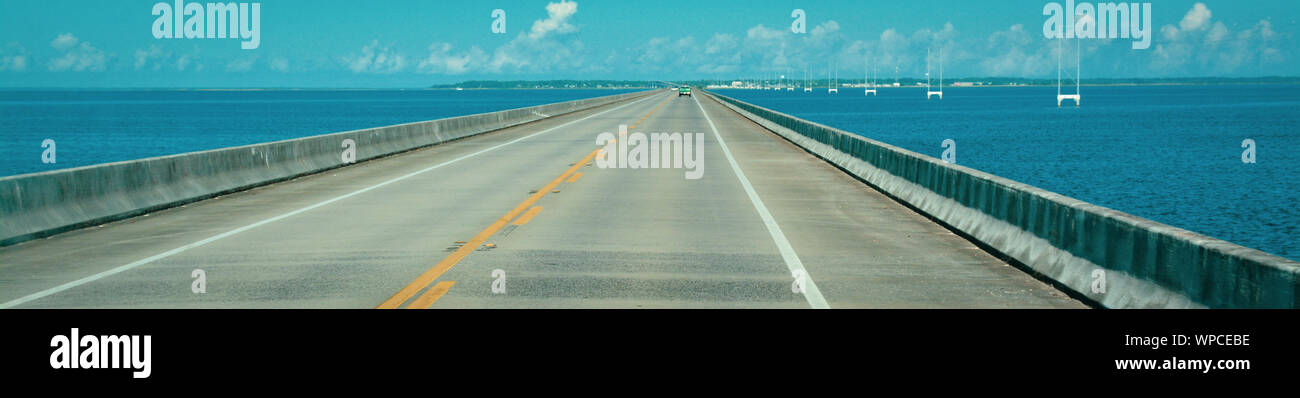 Panorama on Highway 98 in Florida, crossing the John Gorrie Memorial ...