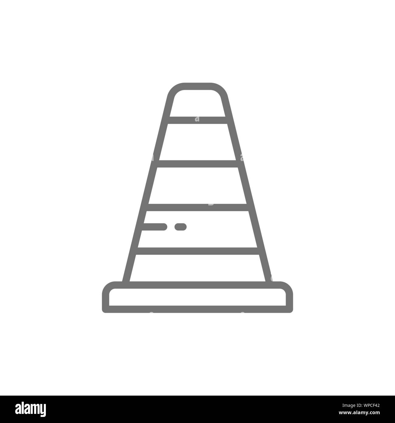 Traffic cone line icon. Isolated on white background Stock Vector Image ...