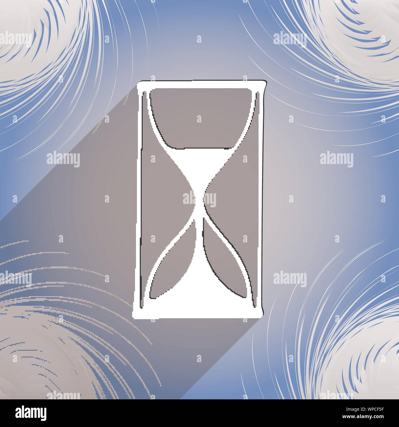 Hourglass icon symbol Flat modern web design with long shadow and space ...