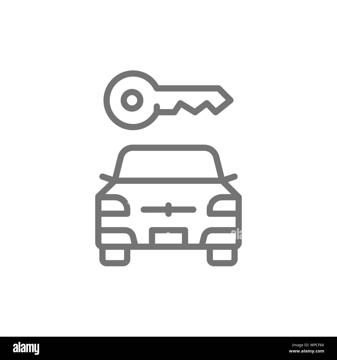 Vector car key, automobile blocked line icon Stock Vector Image & Art ...