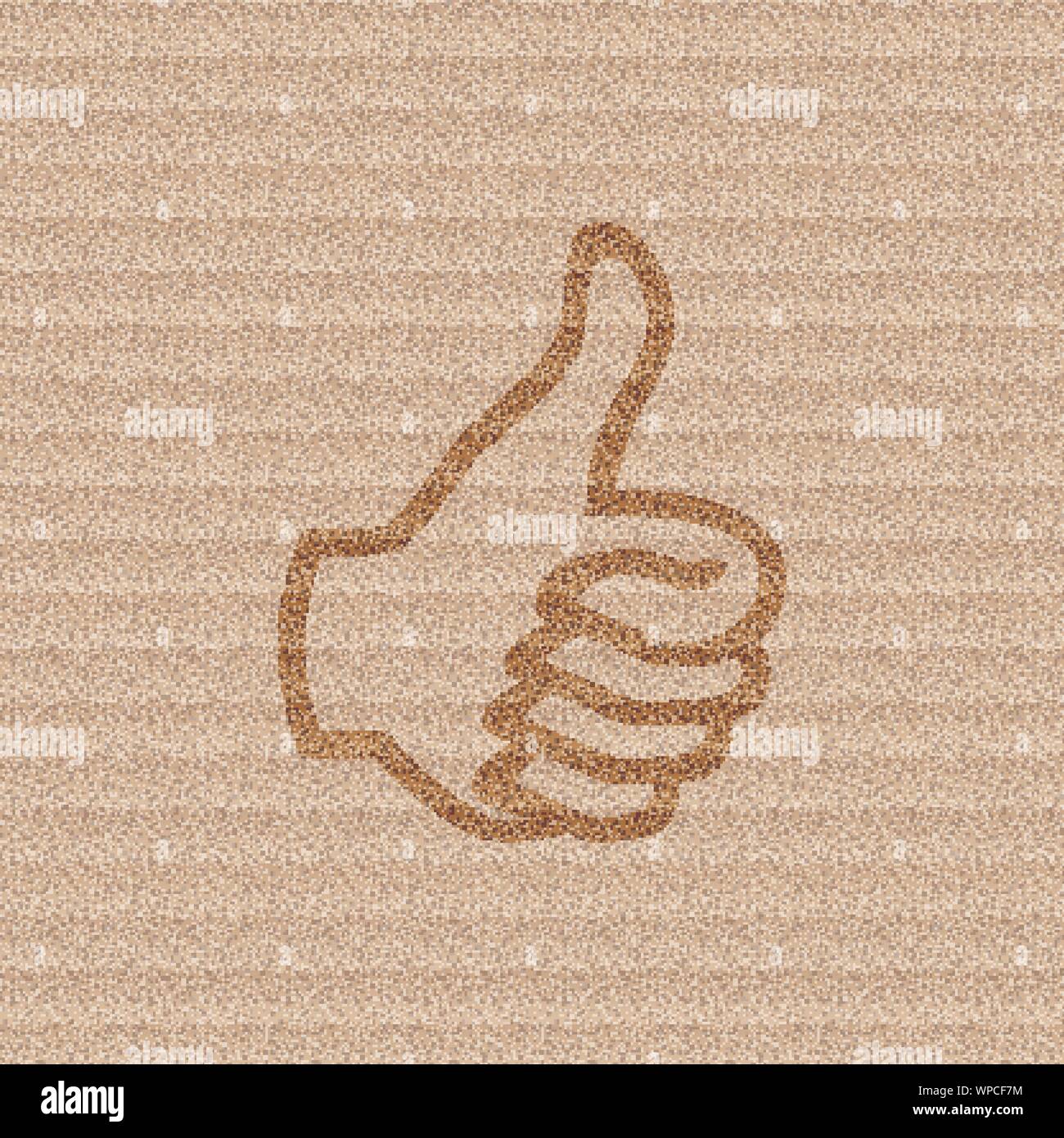 Thumb up icon symbol Flat modern web design with long shadow and space ...