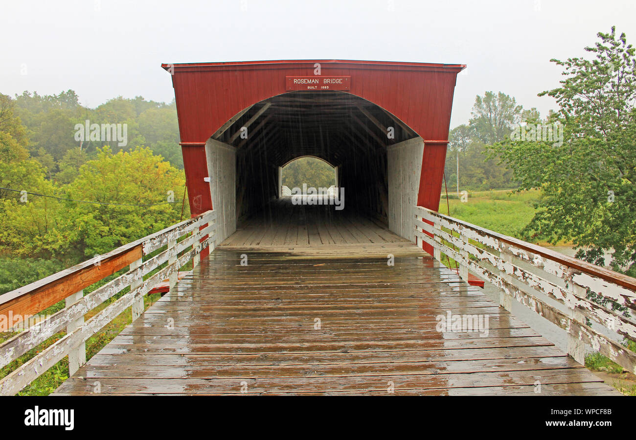 Front of Roseman bridge - Iowa Stock Photo - Alamy