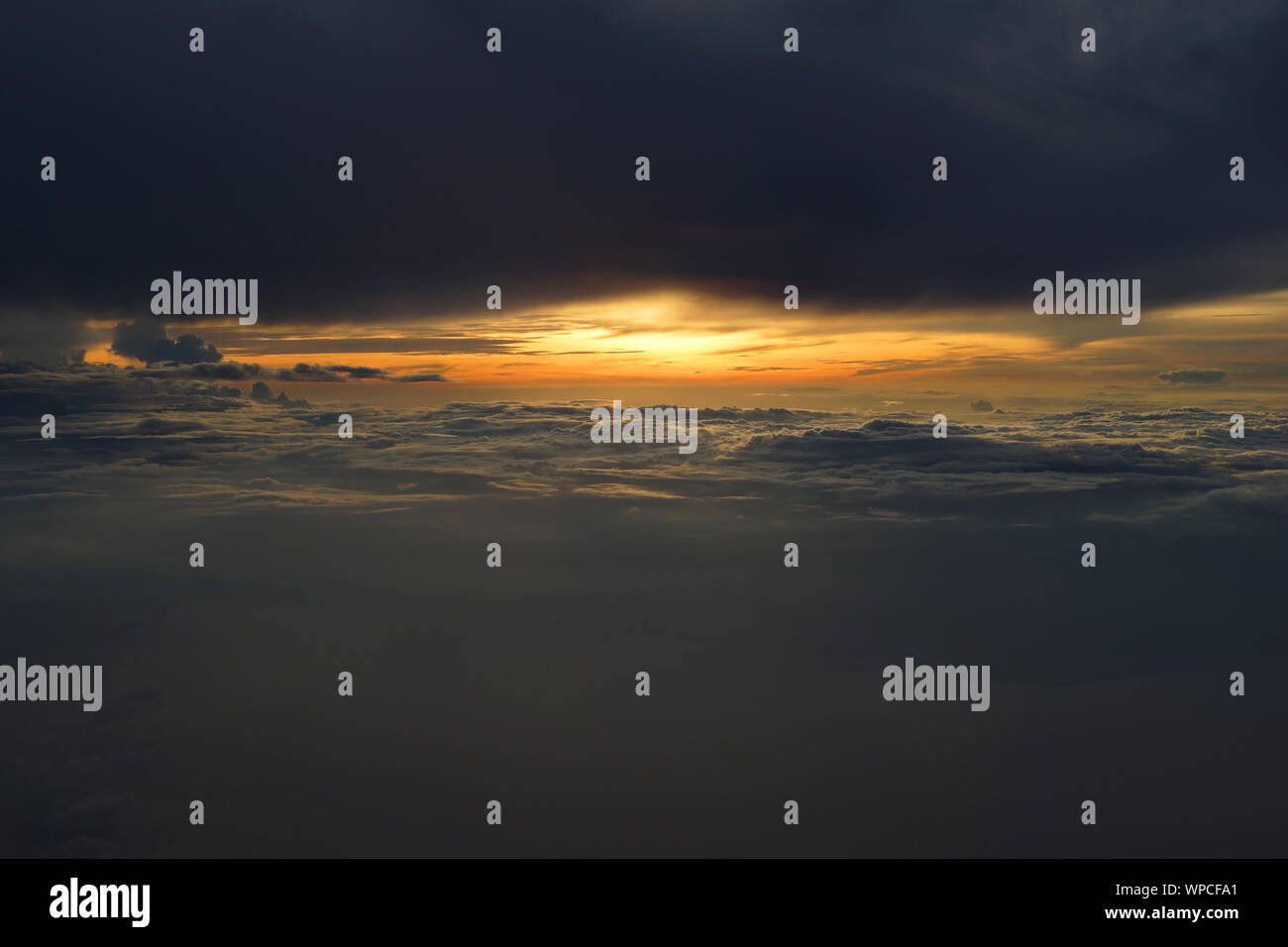 beautiful sunrise view from the window of an airplane Stock Photo - Alamy