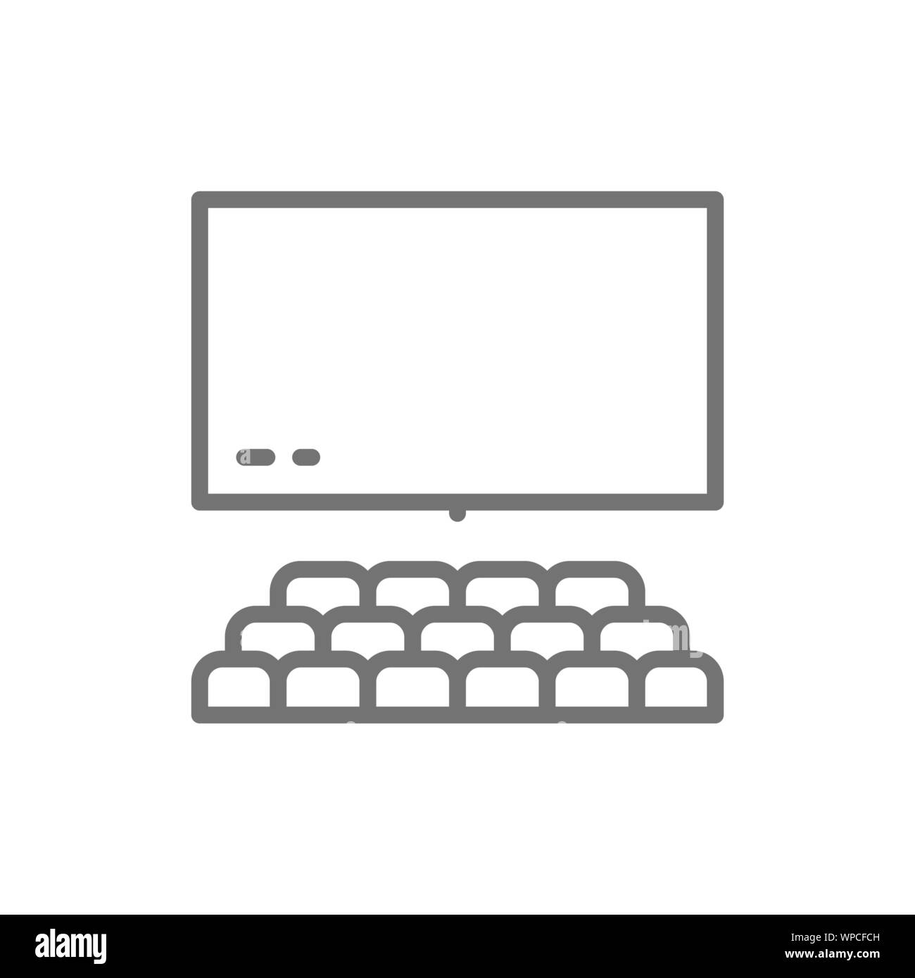 Vector assembly hall, cinema hall line icon Stock Vector Image & Art ...