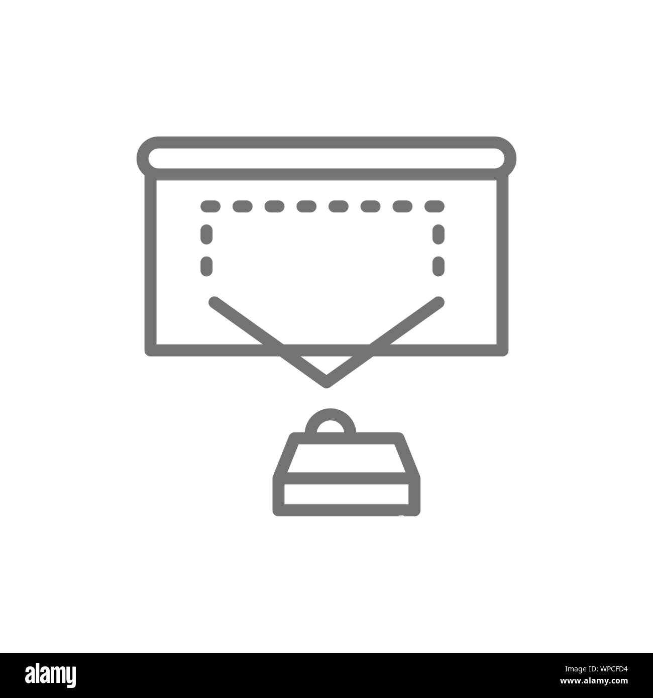 Video projector, presentation line icon. Isolated on white background ...