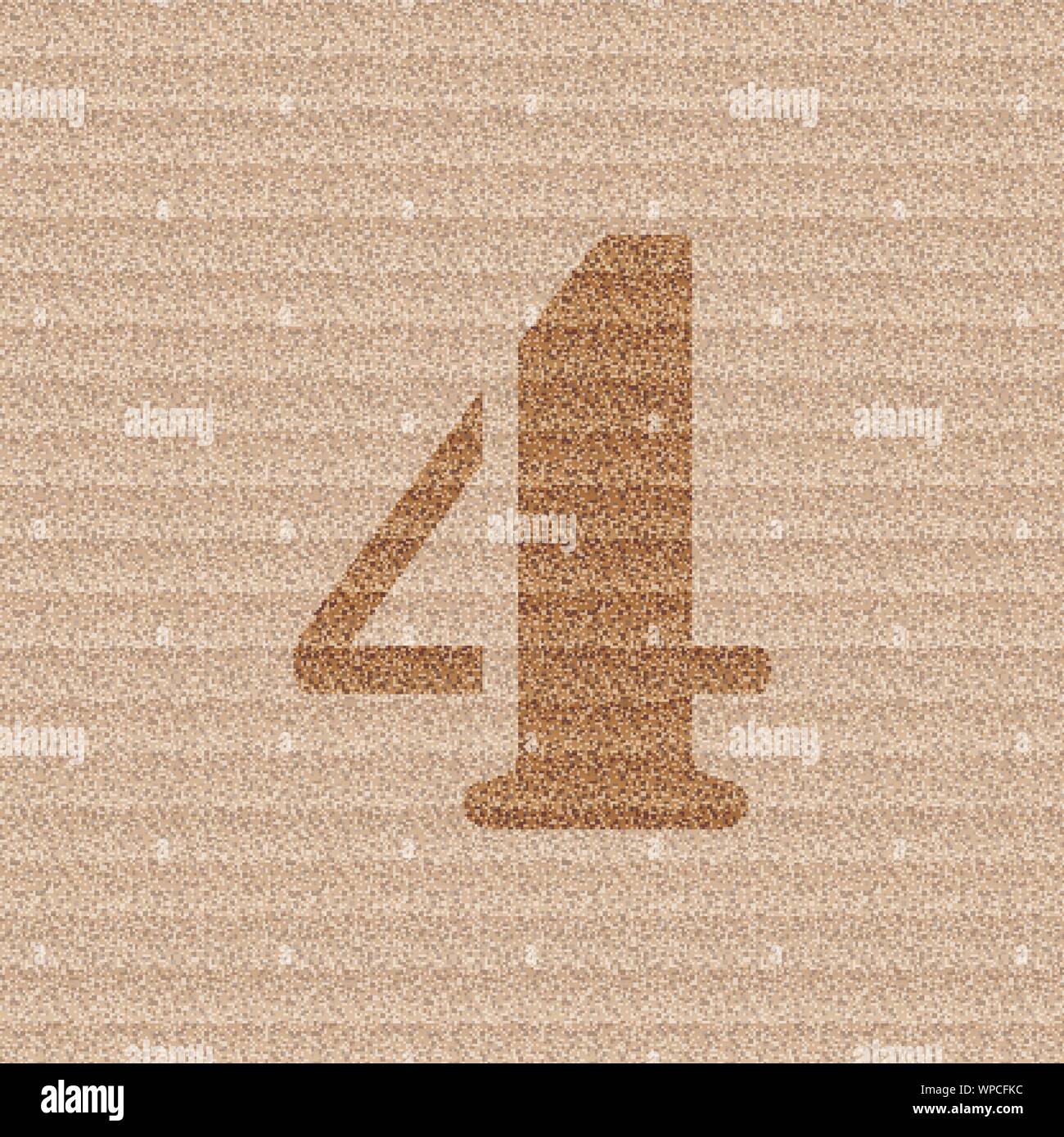 number four icon symbol Flat modern web design with long shadow and ...