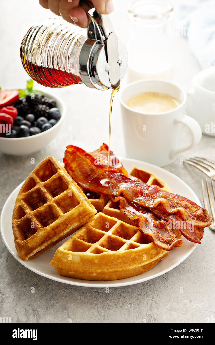Waffles Breakfast Bacon High Resolution Stock Photography and Images ...