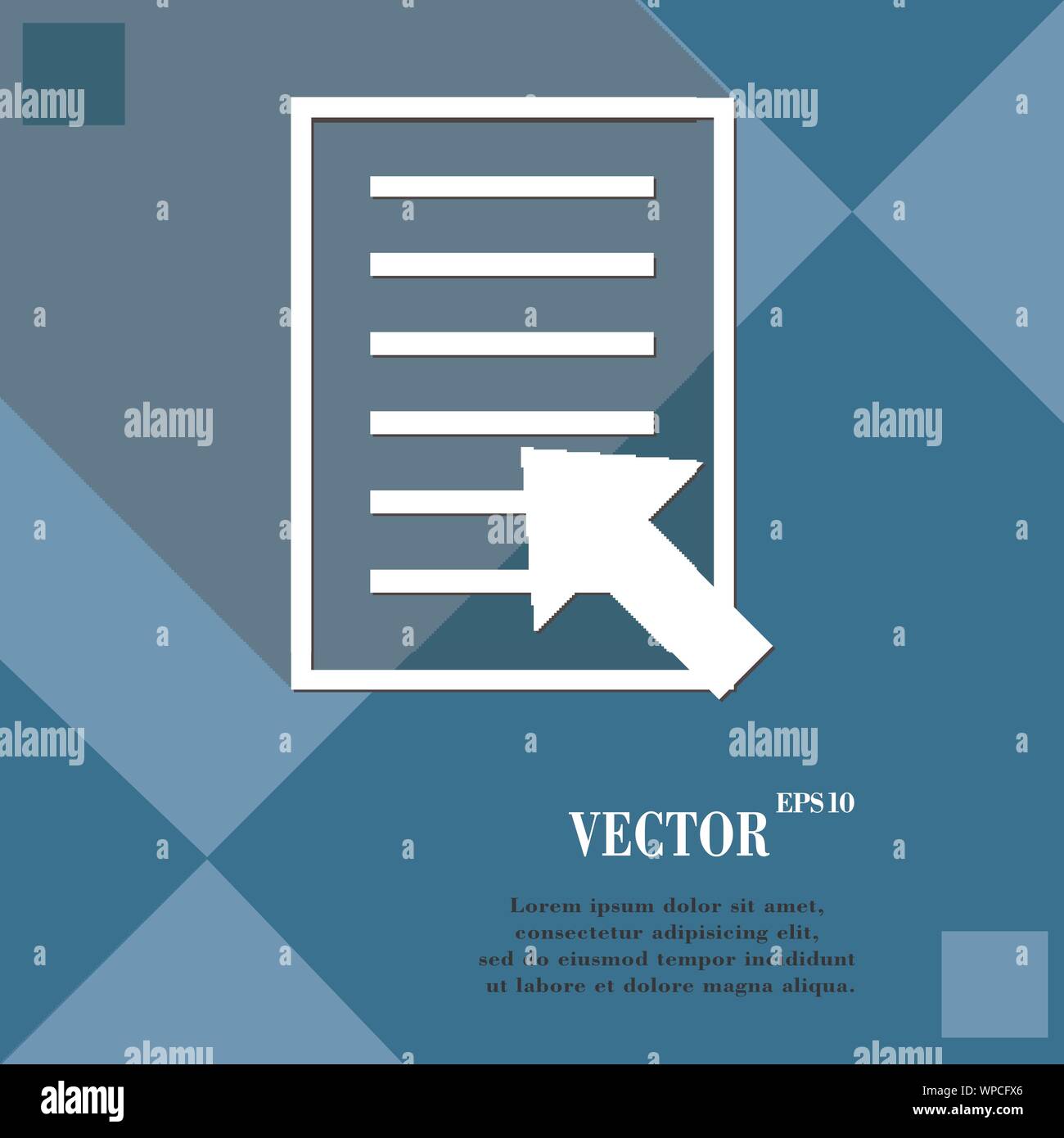 Text file icon symbol Flat modern web design with long shadow and space ...