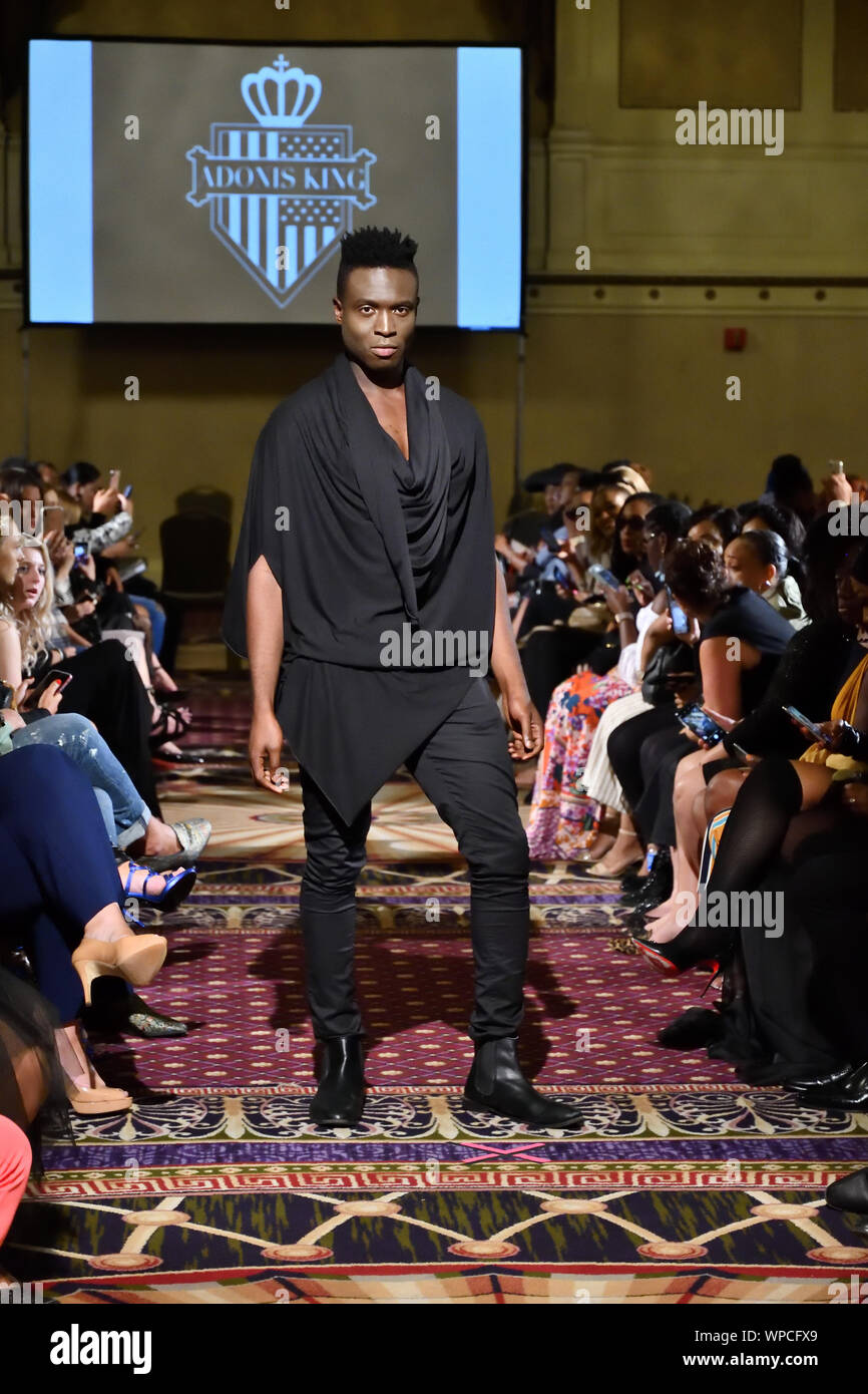 A Male Model walks for Designer Adonis King at New York Fashion Showcase SS-20 during New York ...
