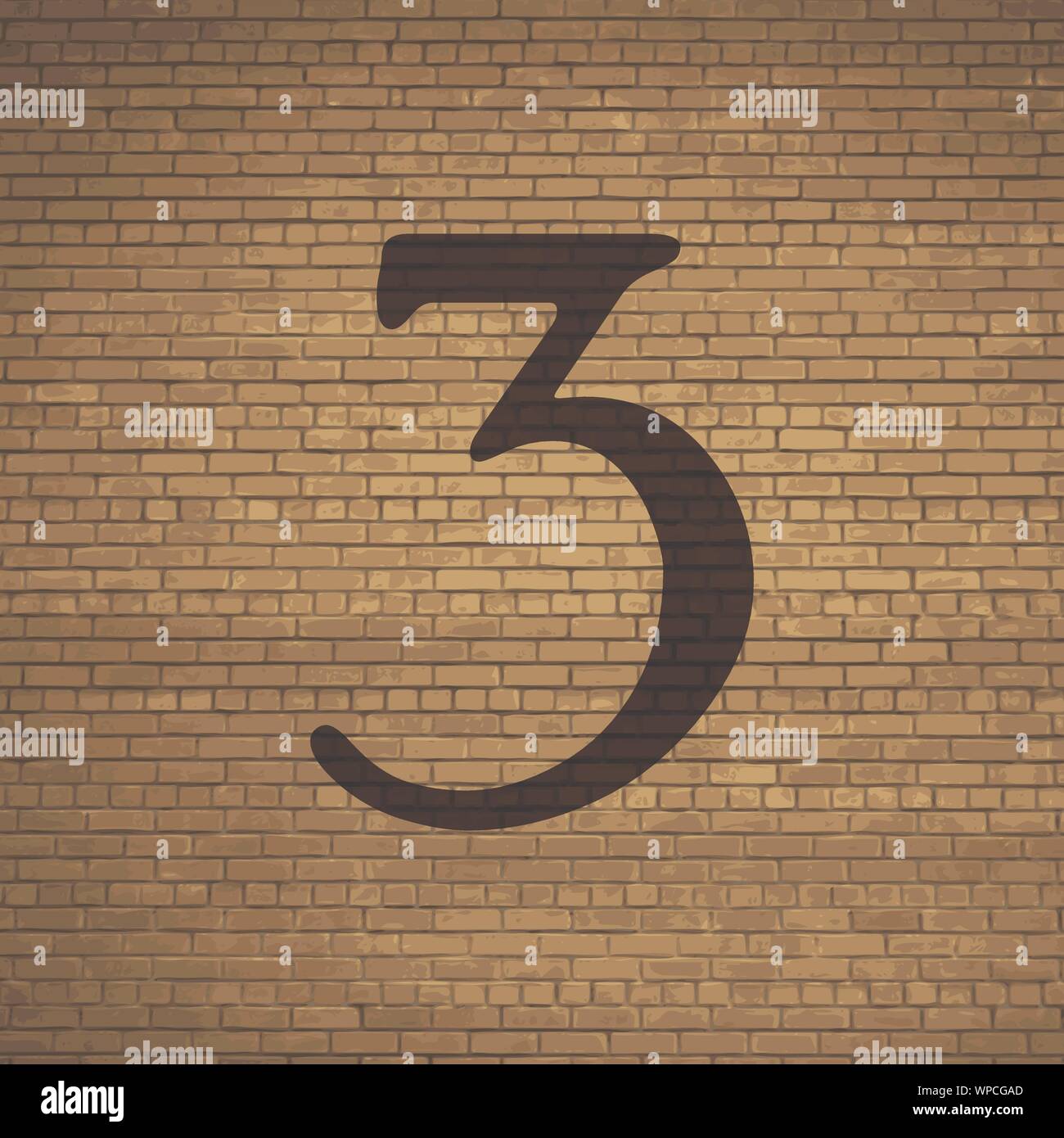 number three icon symbol Flat modern web design with long shadow and ...