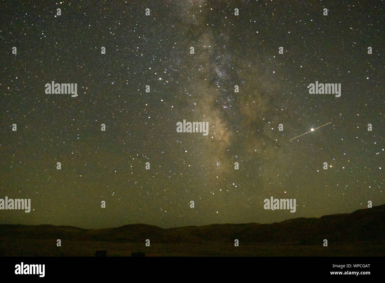 glowing milky way night sky over mercey hot springs, california Stock ...