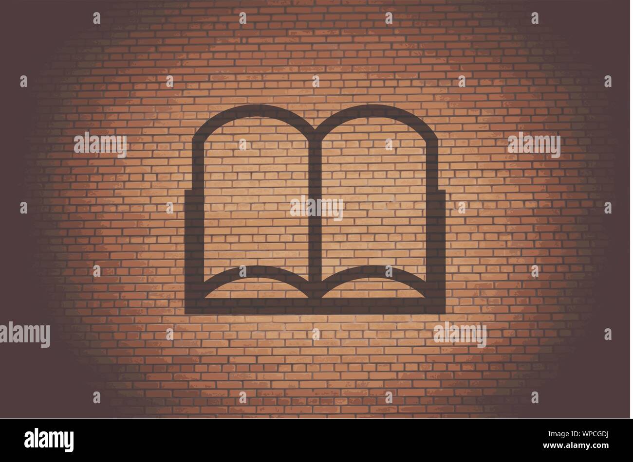 Open book icon symbol Flat modern web design with long shadow and space ...