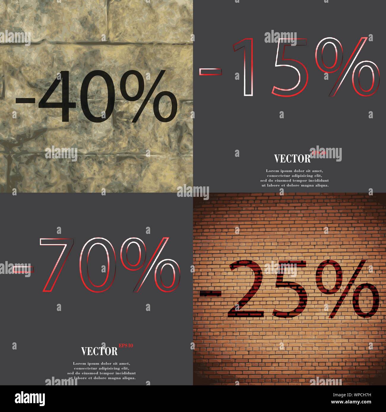 Set of abstract backgrounds and interest discount store. Vector Stock ...