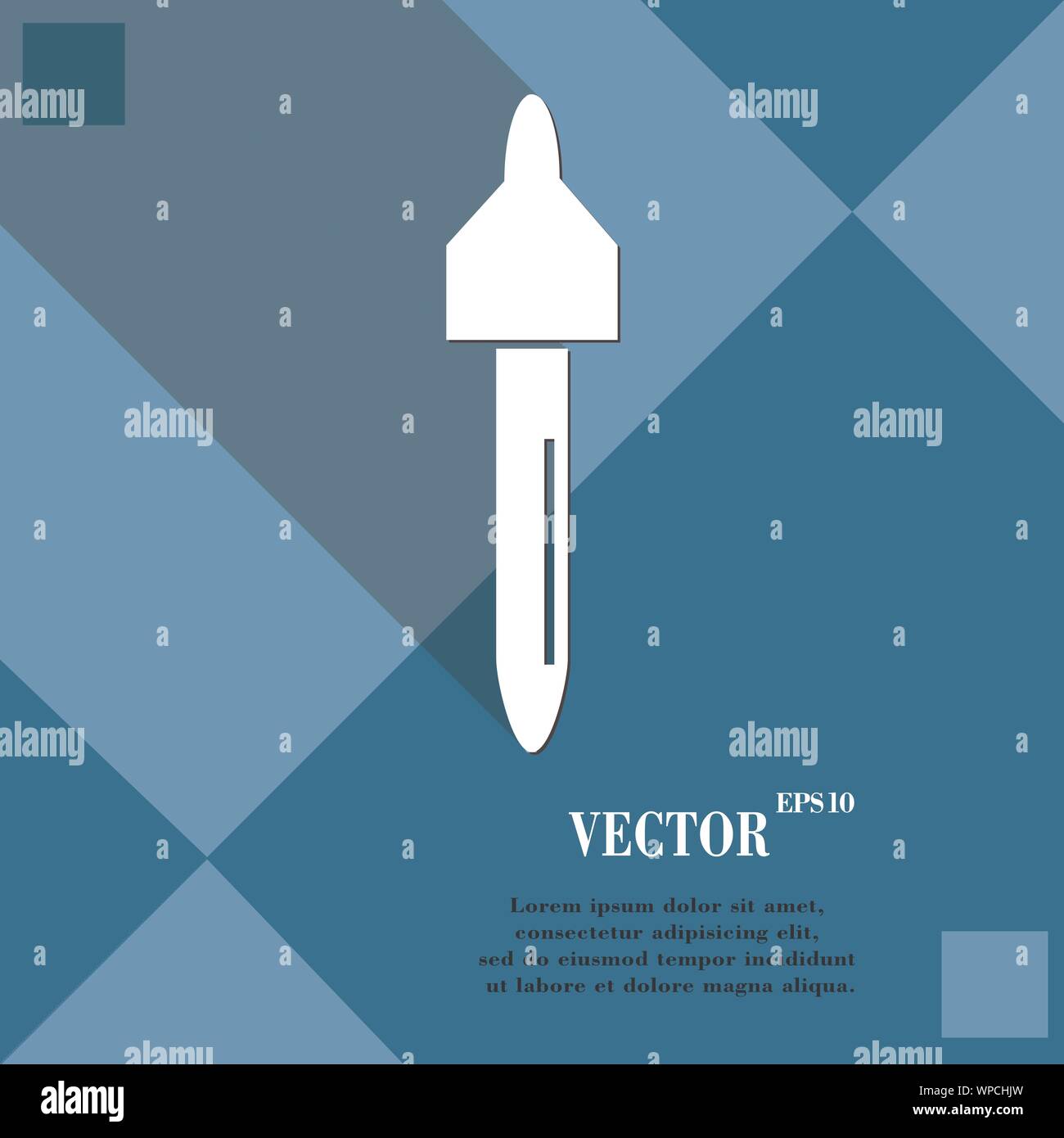 dropper icon symbol Flat modern web design with long shadow and space ...