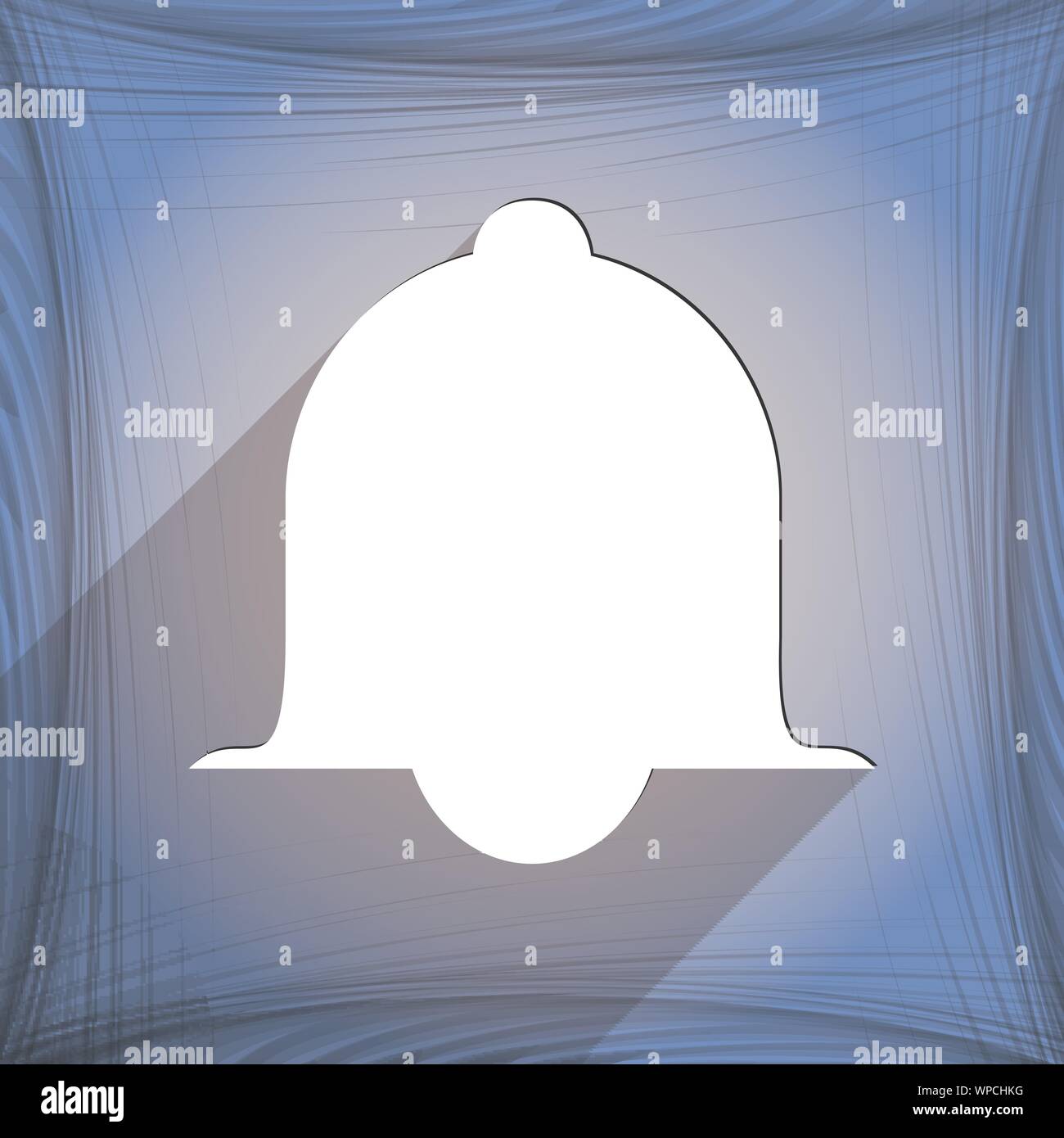 Alarm bell icon symbol Flat modern web design with long shadow and ...