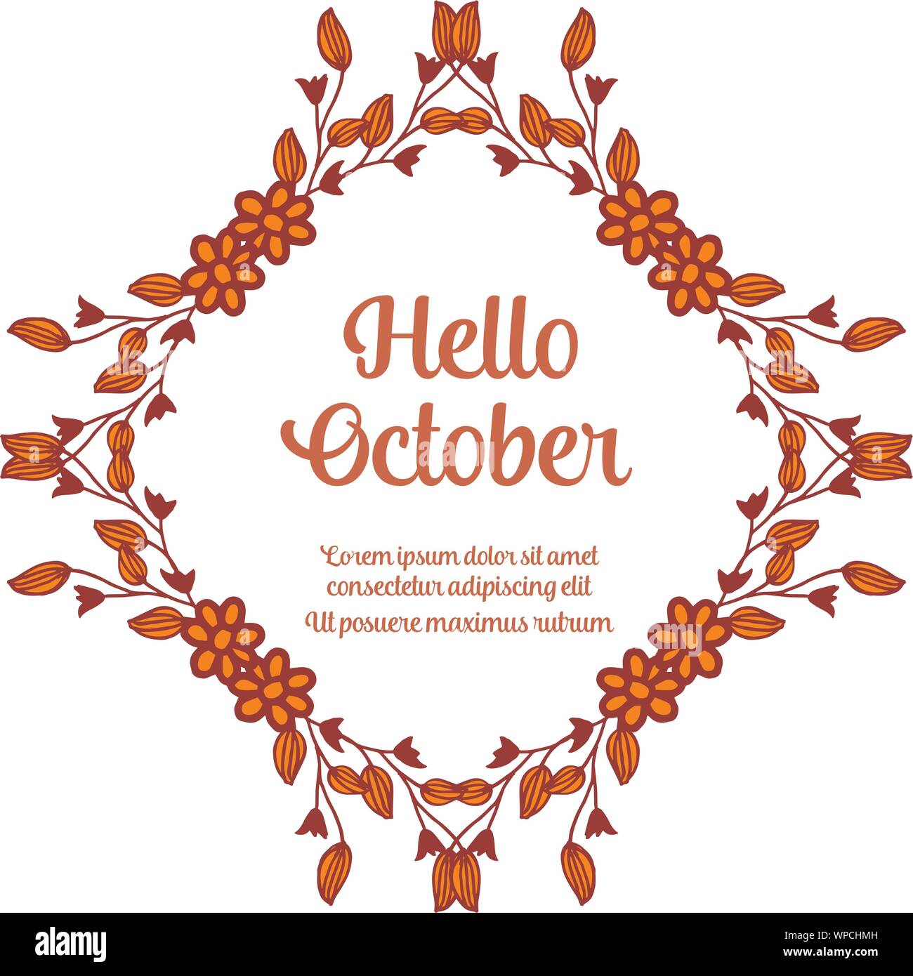 Background abstract leaf flower frame for handwritten modern hello ...