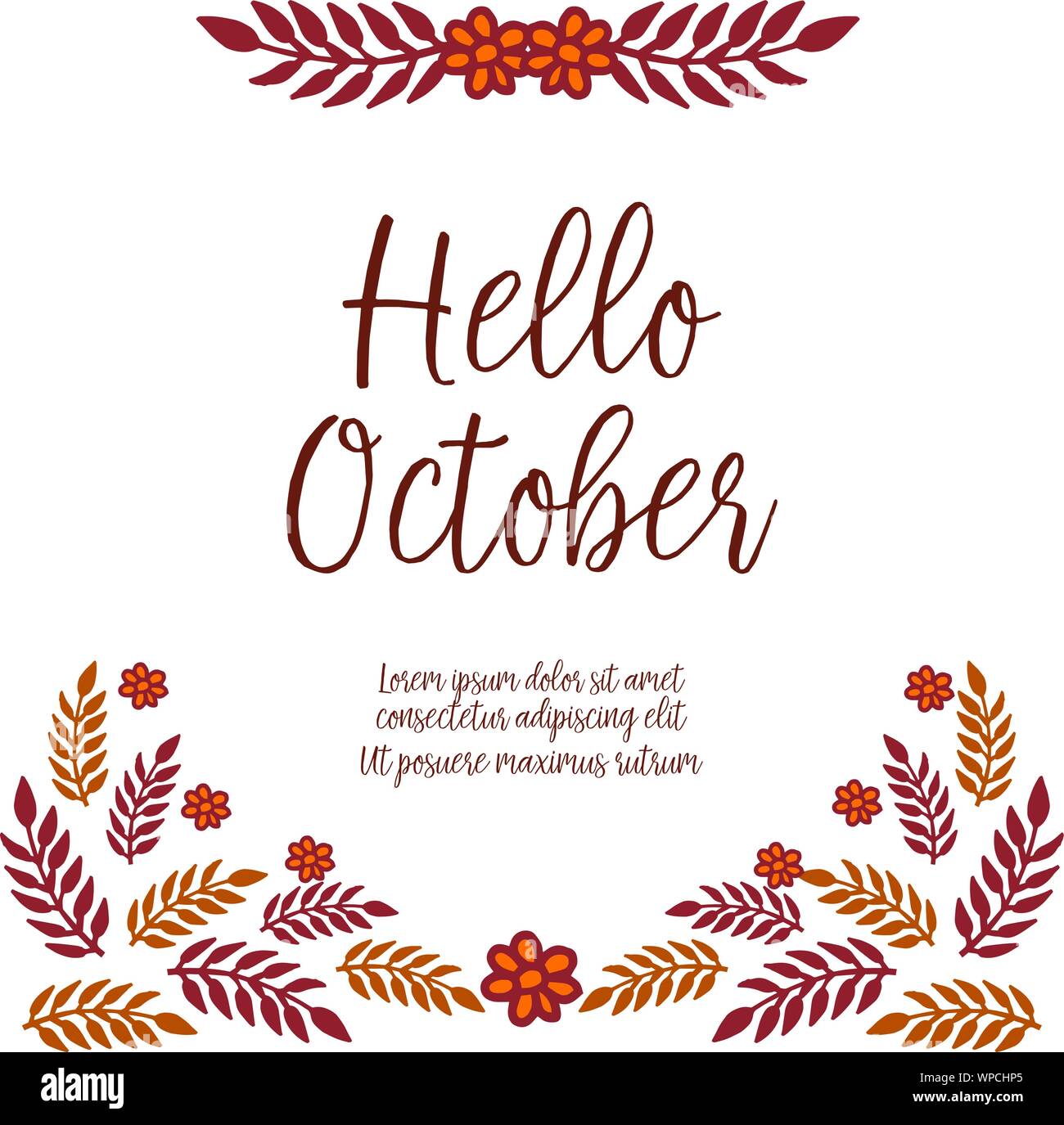 Background abstract leaf flower frame for handwritten modern hello ...