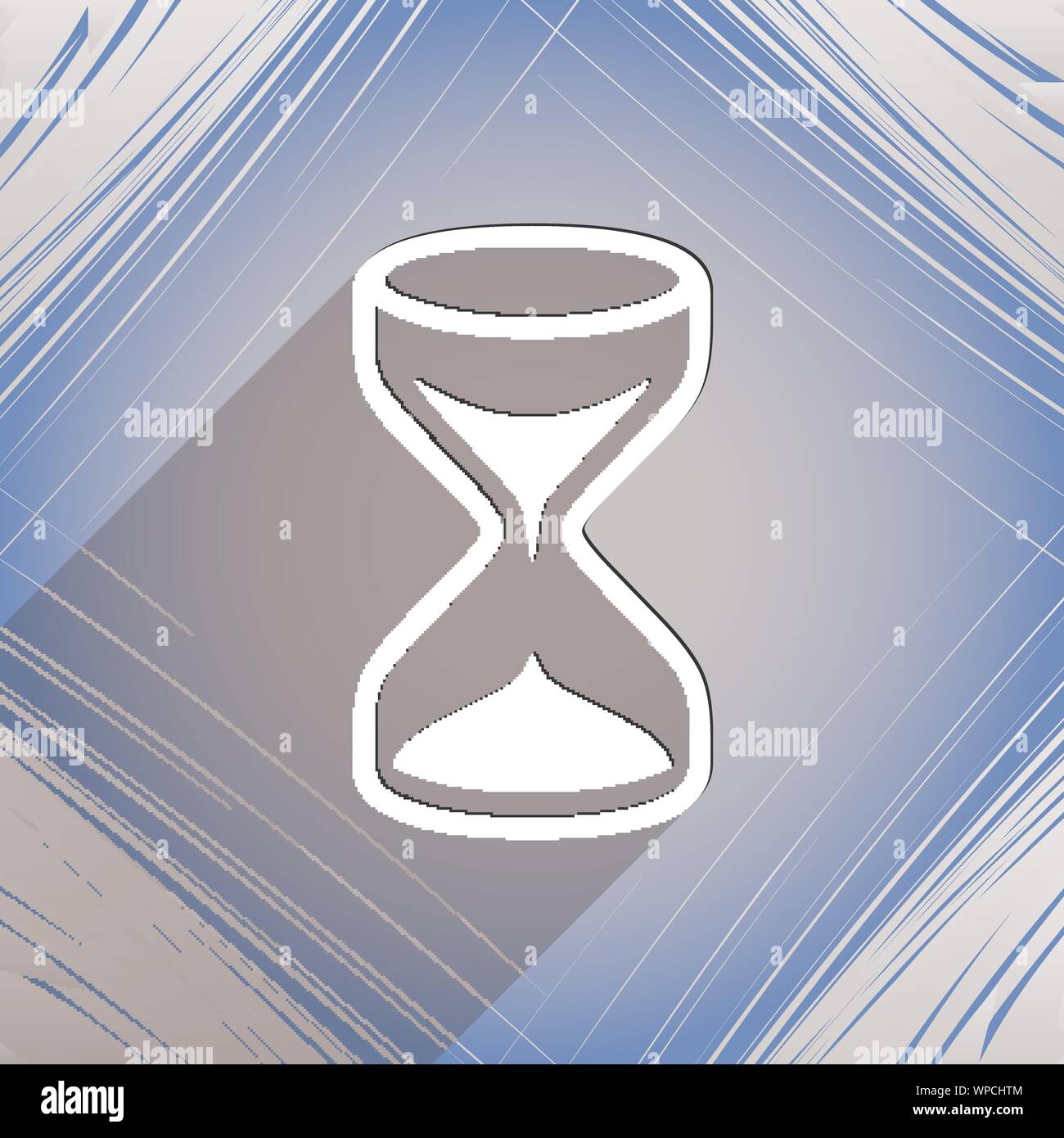 Hourglass icon symbol Flat modern web design with long shadow and space ...