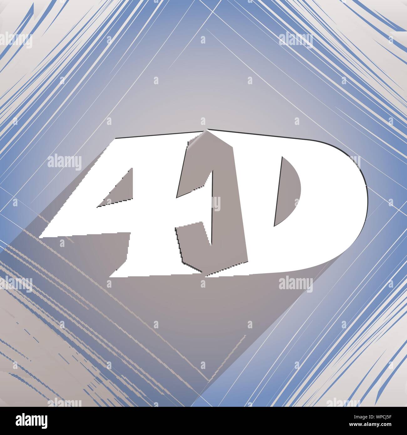 4D icon symbol Flat modern web design with long shadow and space for ...