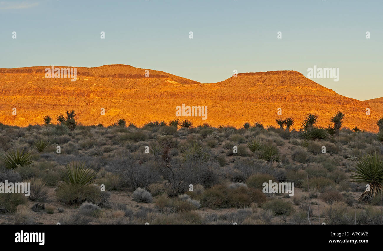 Alpenglow on Desert Ridges in the Mojave National Preserve in ...