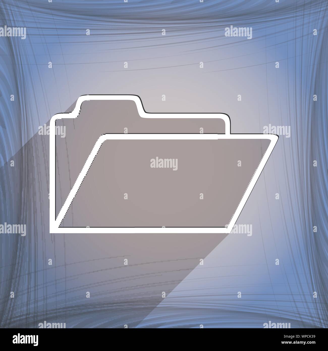 Document folder icon symbol Flat modern web design with long shadow and ...