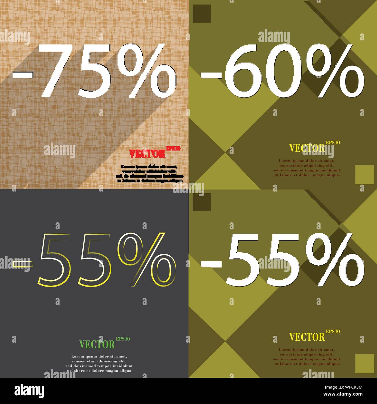 Set of abstract backgrounds and interest discount store. Vector Stock ...