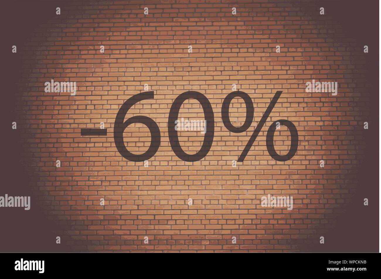 60 percent discount icon symbol Flat modern web design with long shadow ...
