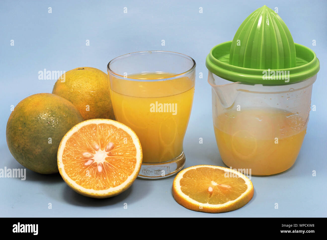 fresh sweet orange juice served on table top Stock Photo - Alamy