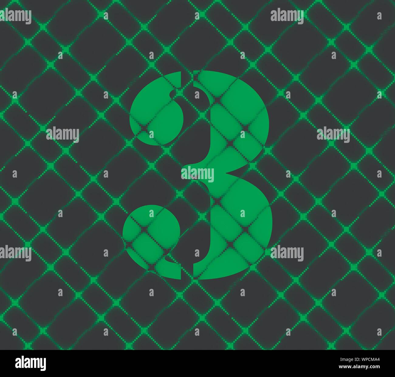 number three icon symbol Flat modern web design with long shadow and ...