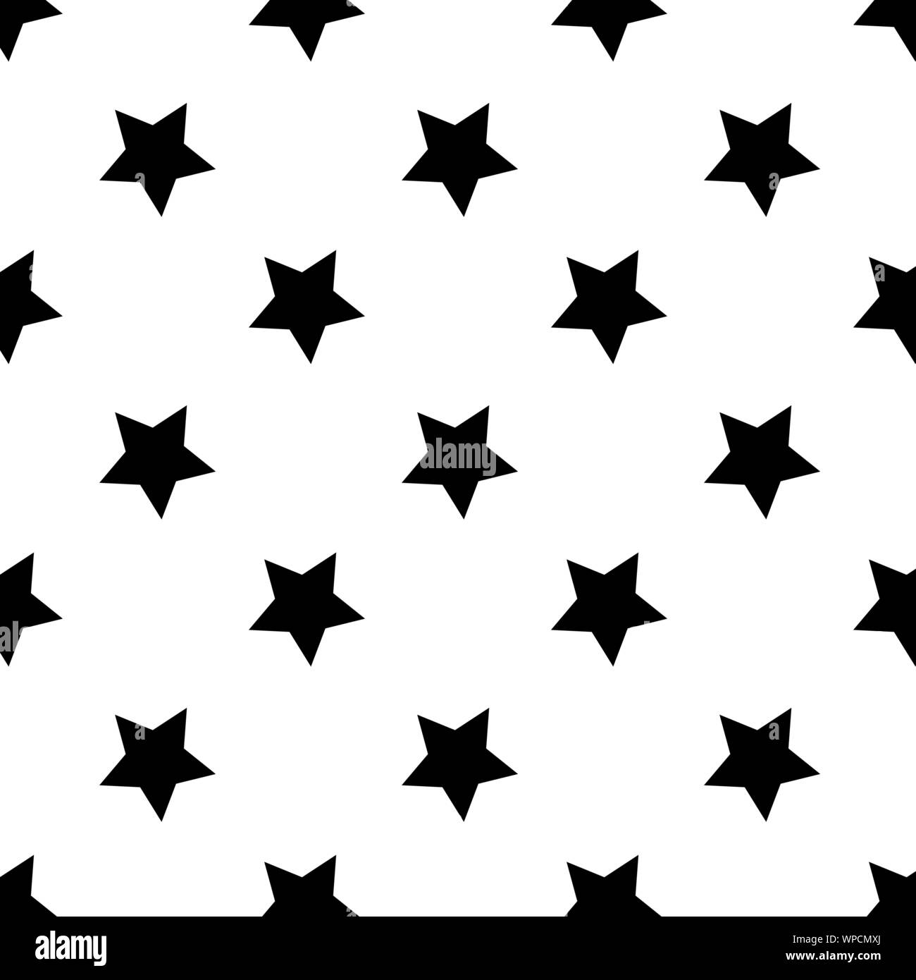 Seamless abstract Star Black pattern on white background, Vector ...