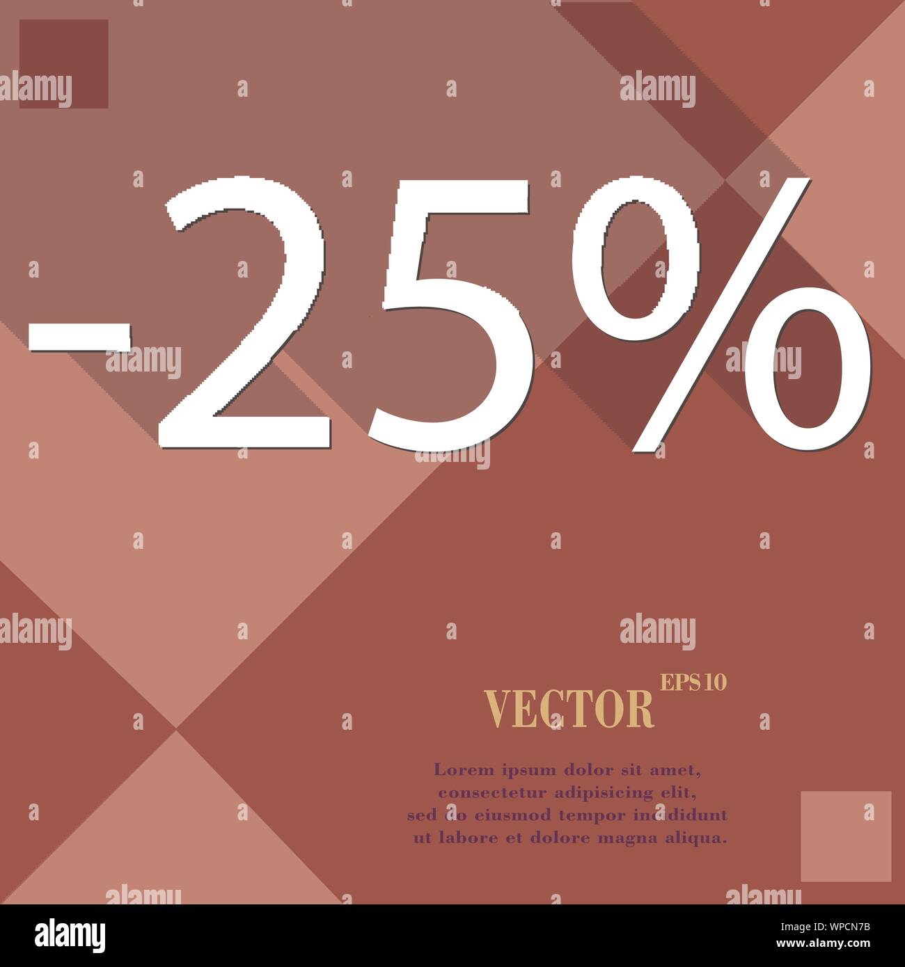 25 percent discount icon symbol Flat modern web design with long shadow ...