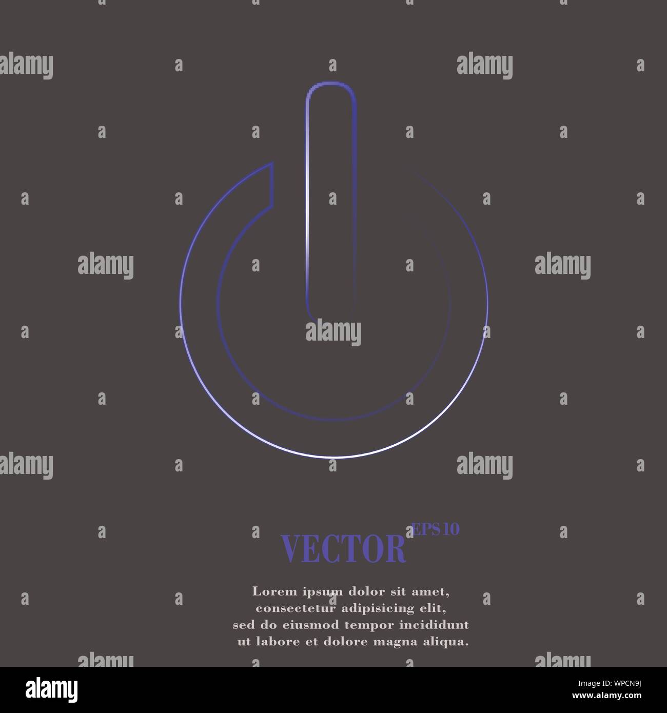 Power icon symbol Flat modern web design with long shadow and space for ...