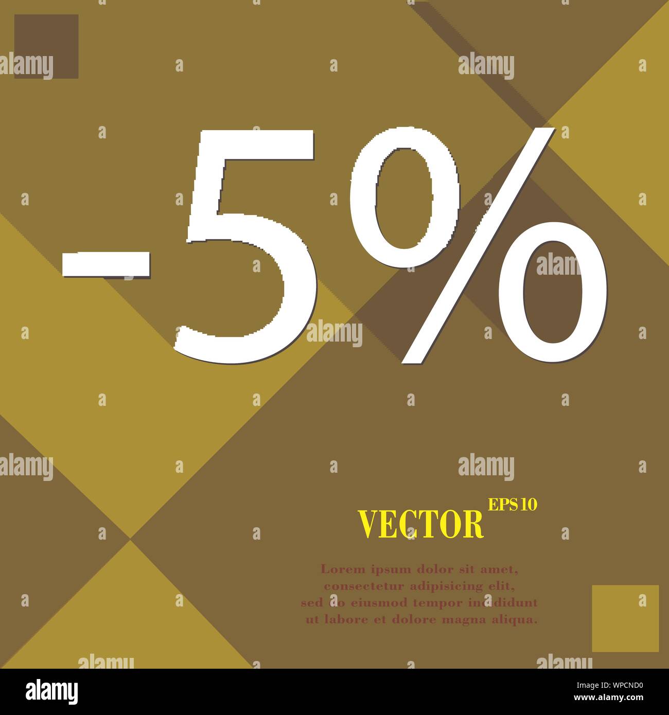 5 percent discount icon symbol Flat modern web design with long shadow ...