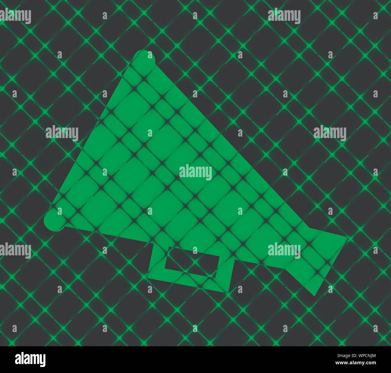 Megaphone, Loud-hailer .Flat modern web button and space for your text ...