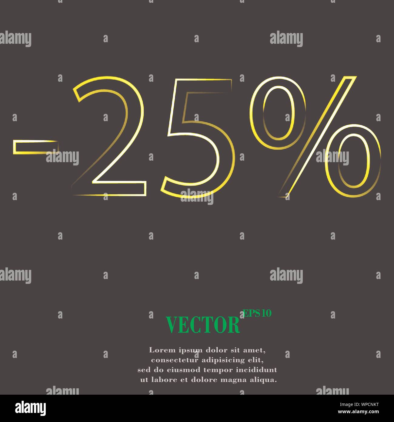 25 percent discount icon symbol Flat modern web design with long shadow ...