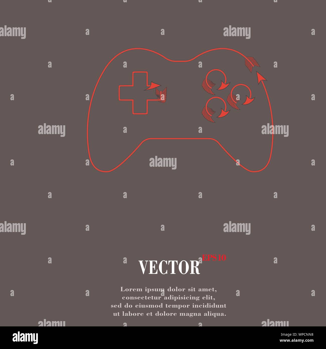 Gaming Joystick. Flat modern web button and space for your text Stock ...